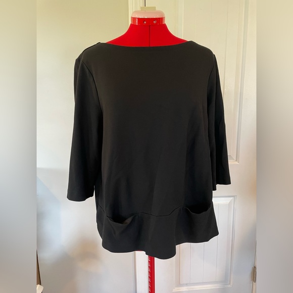 J. Jill | Sweaters | J Jill Ponte Knit Longsleeve Black Sweater With ...